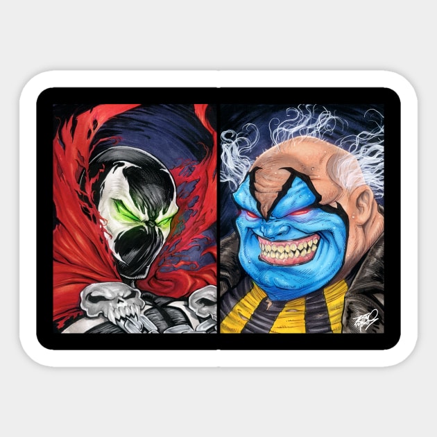 SPAWN vs CLOWN aka VIOLATOR - Spawn - Sticker | TeePublic